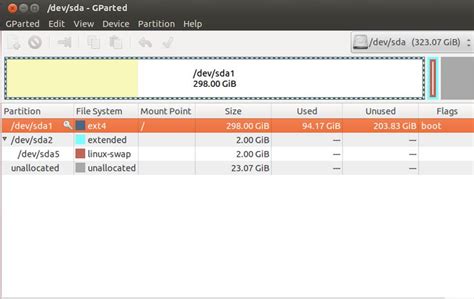 how to resize partitions with gparted