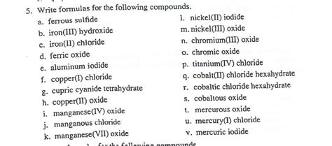 Solved Write formulas for the following compounds.a. | Chegg.com