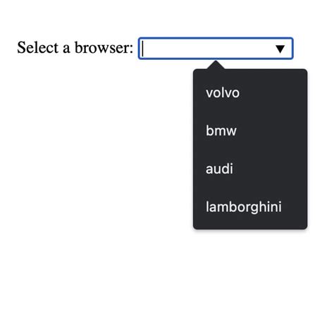 Html Select Vs Datalist Dev Community
