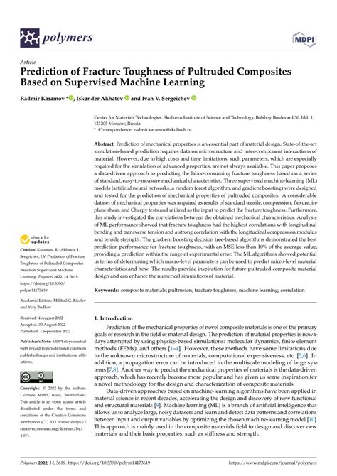 Pdf Prediction Of Fracture Toughness Of Pultruded Composites Based On