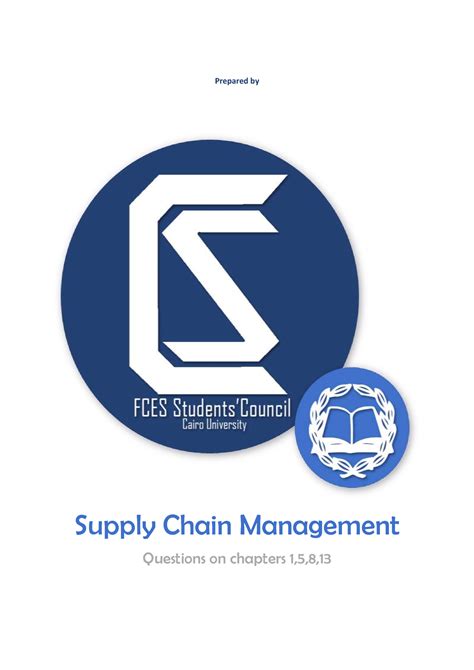Supply Chain Questions On Chapter Prepared By Supply Chain Management Questions On