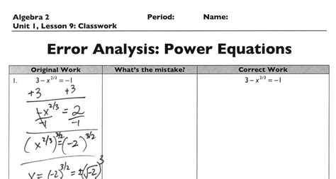 The Exponential Curve Algebra 2 Error Analysis