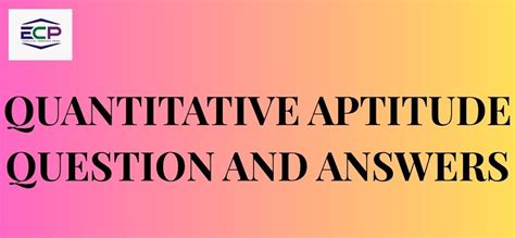 Quantitative Aptitude Question And Answers Excellent Commerce Point