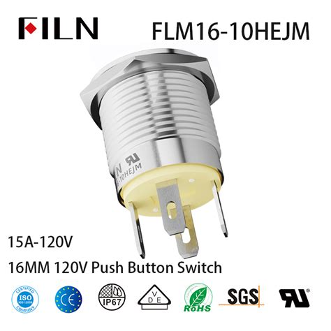 FILN V Push Button Switch MM Pin V V High Currnet IP Waterproof Illuminated V