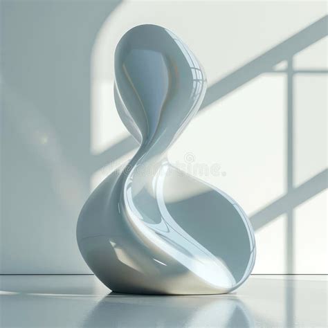 Sleek Modern Sculpture With Fluid Curves Reflecting Natural Light Stock Illustration