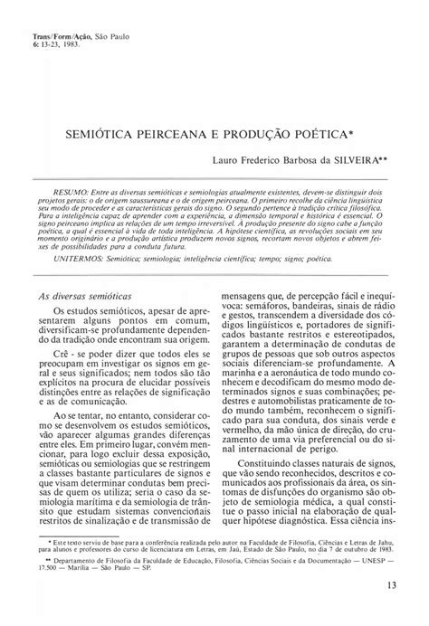 Pdf Peircean Semiotics And Poetic Production