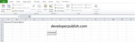 How To Password Protect An Excel Macro Developer Publish