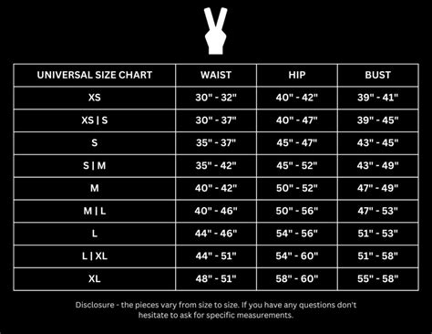 Size Chart Okimmiofficial
