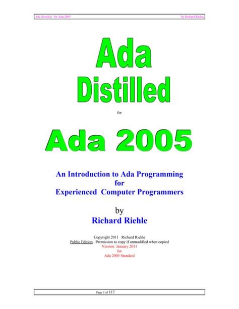 Ada Distilled 2005 Version Pdf