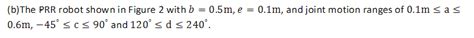 solved b the prr robot shown in figure 2 with b 0 5m e