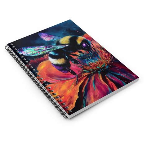 Bumblebee Spiral Notebook Ruled Lineshoney Bee Softcover Notebook