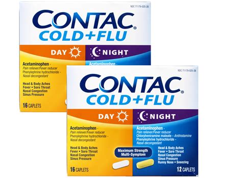 Contac Cold Flu Non Drowsy Phenylephrine Decongestant Tablets Dual