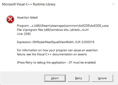 New Crash Visual C Runtime Library Assertion Failed 54 By B1itzs Ii Report A Bug