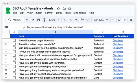Seo Audit Report Template