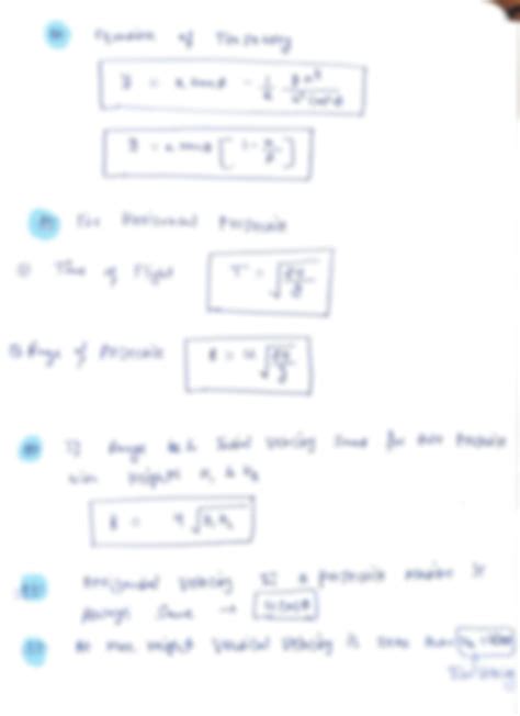 Projectile Motion Equation Sheet