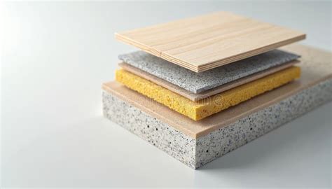 Cross Section Layered Composite Material Features Wood Stone Foam