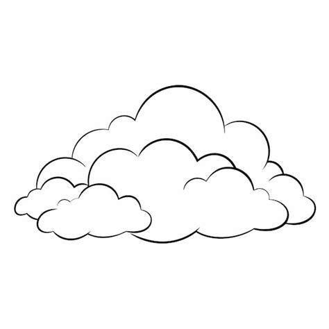 Premium Vector Cloud Flat Design Black Outline On A White Background