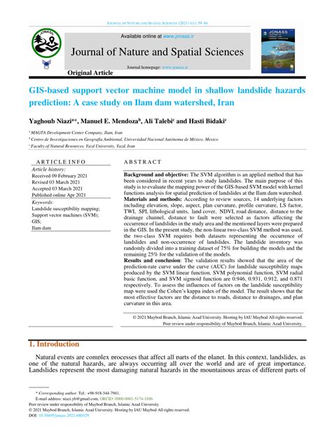 Pdf Gis Based Support Vector Machine Model In Shallow Landslide