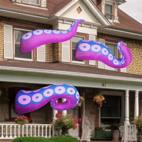 Joyfy Multi Color Halloween Inflatable Giant Octopus Tentacle Made Of Polyester 3 Pieces 30554
