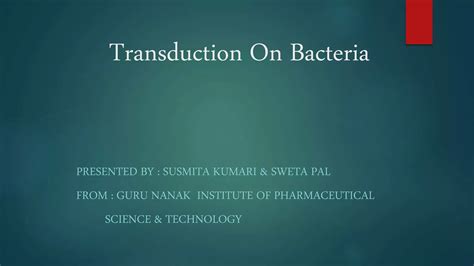 Transduction On Bacteria Pptx