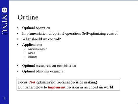 Selfoptimizing Control From Key Performance Indicators To Control