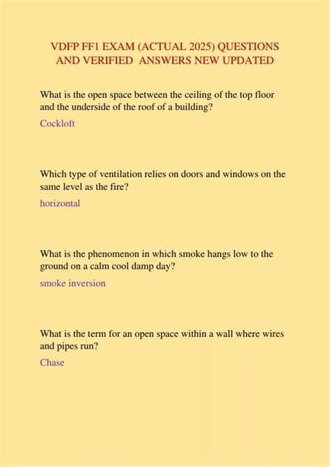 Vdfp Ff1 Exam Actual 2025 Questions And Verified Answers New Updated