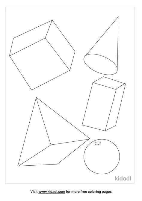 Coloring Pages Of 3d Shapes