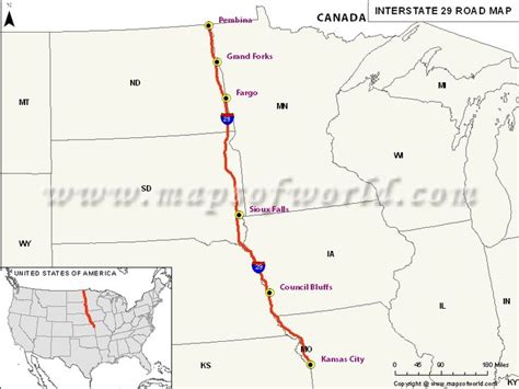 Missouri Iowa Southdakota Northdakota Interstate Map Usa Map