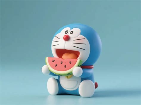 Doraemon Summer Watermelon Eating Limited Edition Robot Cat