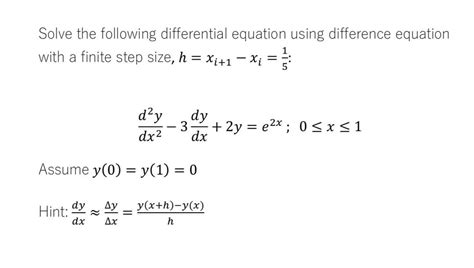 Solve A Differential Equation Using Finite Difference Method R Askmath