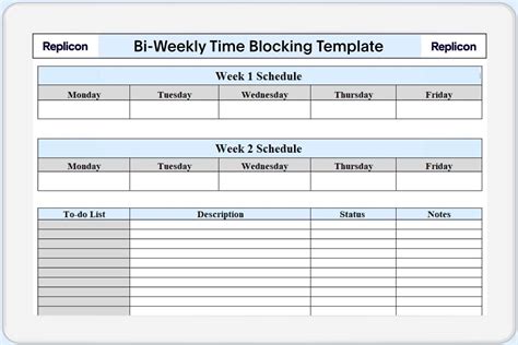 Time Blocking Templates Daily Weekly Monthly Replicon