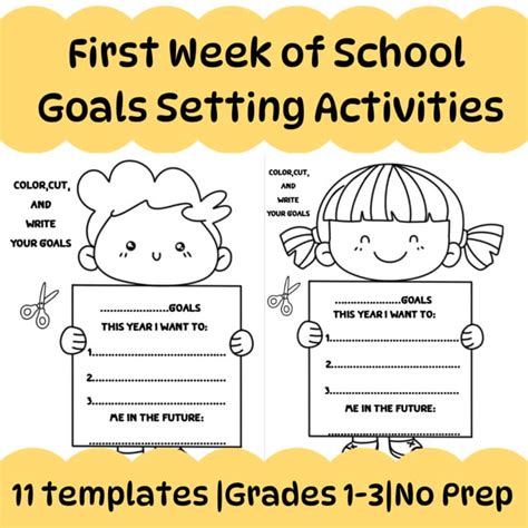 Back To School Activities Bundle Math Goals Setting All About Me No Prep