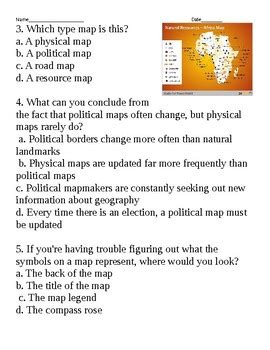 Types Of Maps Multiple Choice Questions By Dawn Vogelfang TPT