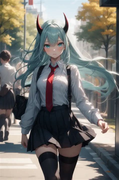 Ai Art Yatsumi Walking Down The Street By Yatsumi Pixai