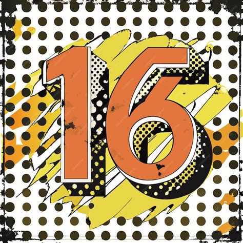 A Yellow And Black Sign With The Number 16 On It Premium Ai Generated