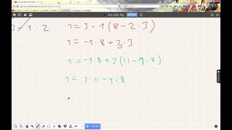 Mathe1 Erweiterte Euklidischer Algorithmus Youtube