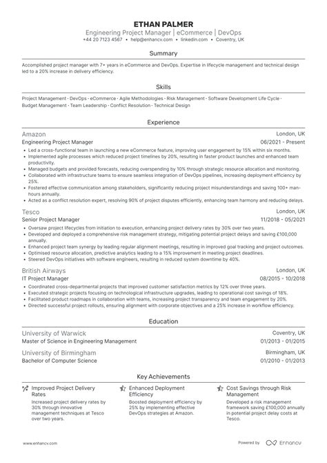 Infrastructure Engineer Cv Examples And Guide For 2025