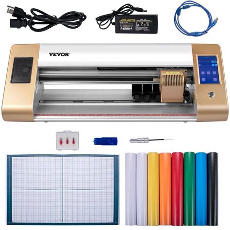 Vevor Vinyl Cutter Machine 450 Mm Max Paper Feed Cutting Plotter Backlight Lcd Display Automatic