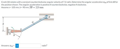 Solved Crank OA Rotates With A Constant Counterclockwise Chegg
