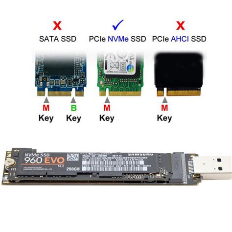 Адаптер NVME USB M.2 NVME SSD на USB 3.1 Адаптер 10 Гбит/с USB3.1 Gen 2 ...