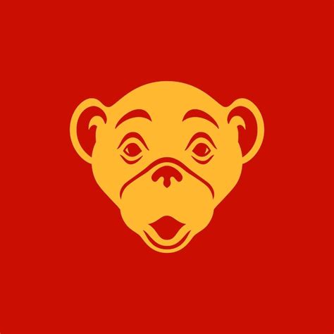 Hocico De Mono Simio Primate Cabeza Año Nuevo Chino Monocromo Icono