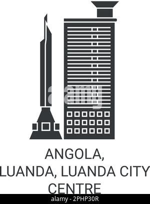 Angola Luanda Luanda City Centre Travel Landmark Vector Illustration