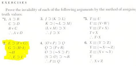 Exercises Prove The Invalidity Of Each Of The