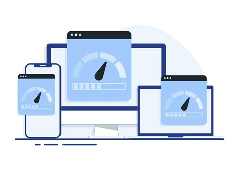 Smartphone Laptop And Computer With Internet Connection Speed Test On