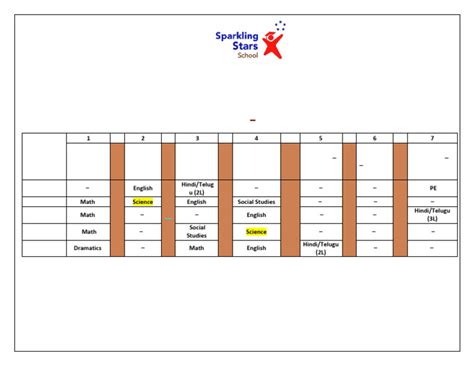 Time Table Grade 4b Revised Pdf