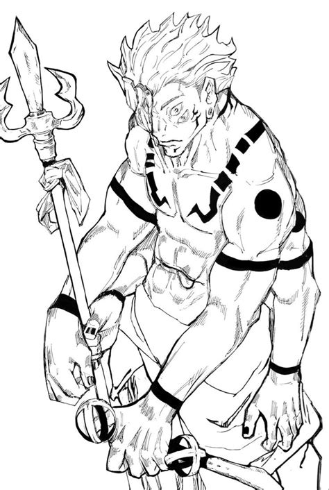 Irian ★ On X Line Art Que Eu Fiz Do Sukuna Que Eu Fiz Do Sukuna Pra