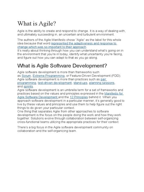 agile pdf agile software development software development process