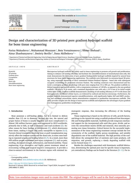 Pdf Design And Characterization Of 3d Printed Pore Gradient Hydrogel