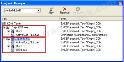 Cnet 调用delphi 编译的activex Com组件原cs框架网