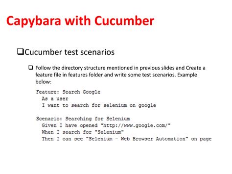 Capybara And Cucumber With Dsl Using Ruby Ppt